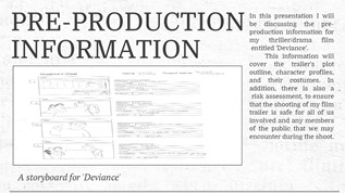Pre-production Information at emaze Presentation