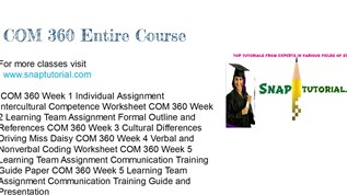 COM 360 Apprentice tutorssnaptutorial at emaze Presentation