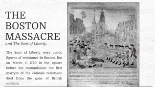 The Boston Massacre at emaze Presentation