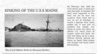 Sinking of the u.s.s maine at emaze Presentation