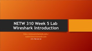 NETW 310 Week 5 Lab Wireshark Introduction at emaze Presentation