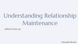 Understanding relationship maintenance on emaze
