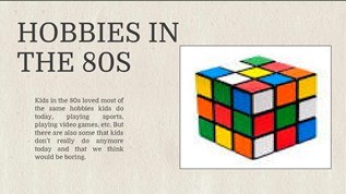 Hobbies in the 80s at emaze Presentation