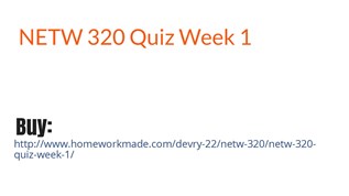 NETW 320 Devry at emaze Presentation