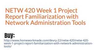 NETW 420 Devry at emaze Presentation