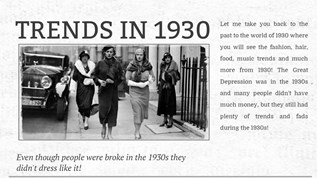 Trends in the 1930s at emaze Presentation