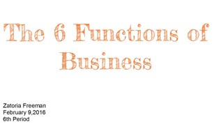 6 Functions of Business at emaze Presentation