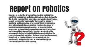 Report on robotics at emaze Presentation