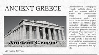 Ancient Greece News paper at emaze Presentation
