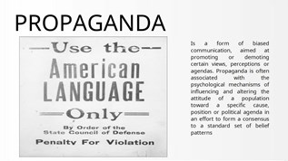 PROPAGANDA Is a form at emaze Presentation