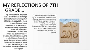 MY REFLECTIONS OF 7TH GRADE at emaze Presentation