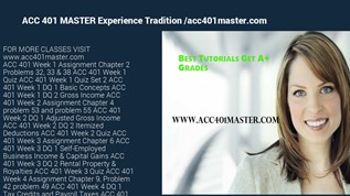 ACC 401 MASTER Experience Tradition acc401master.com at emaze Presentation