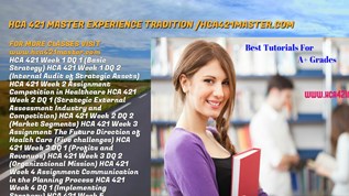 HCA 421 MASTER Experience Tradition hca421master.com at emaze Presentation