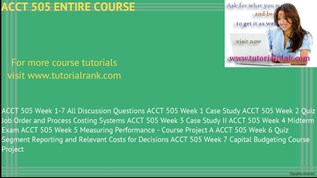 ACCT 505 Course Extraordinary Success tutorialrank.com at emaze Presentation