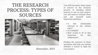 Research Process: Types of Sources on emaze