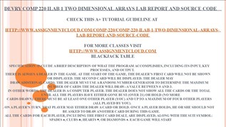DEVRY COMP 220 iLab 1 Two Dimensional Arrays Lab Report and Source Code at emaze Presentation