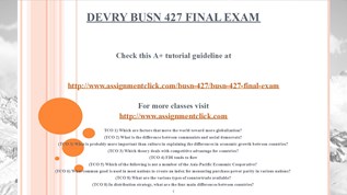 DEVRY BUSN 427 Final Exam at emaze Presentation