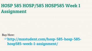 HOSP 585 HOSP585 HOSP585 at emaze Presentation