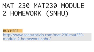 MAT 230 MAT230 (SNHU) at emaze Presentation
