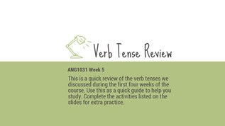 Verb Tense Review at emaze Presentation