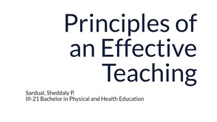 Principles of an Effective Teacher at emaze Presentation