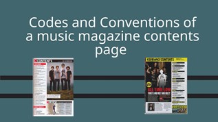 Codes and conventions of a music magazine contents page at emaze ...