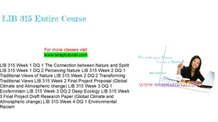 LIB 315 Course Success is a Tradition - snaptutorial.com at emaze Presentation