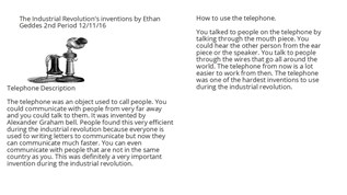 Industrial Revolution inventions project at emaze Presentation