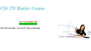 CIS 170 Course Success is a Tradition - snaptutorial.com at emaze Presentation