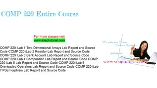 COMP 220 Course Success is a Tradition - snaptutorial.com at emaze Presentation