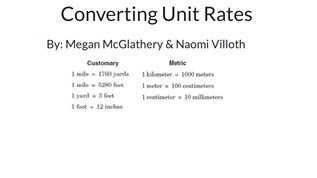 Converting Unit Rates at emaze Presentation