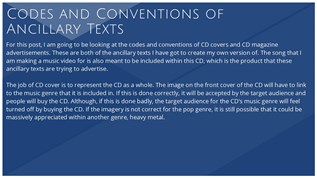 Codes and Conventions of Ancillary Texts at emaze Presentation