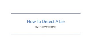 How To Detect A Lie on emaze